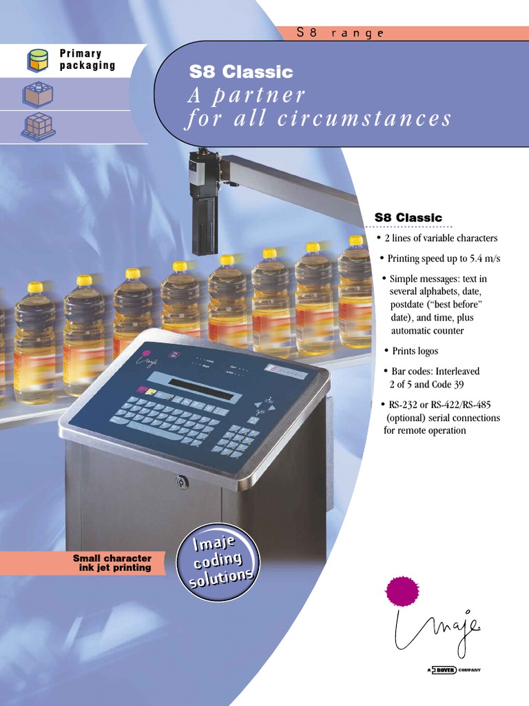 Imaje - s8 Classic Brochure HQ - S PDF | PDF | Computer Keyboard | Printer (Computing)