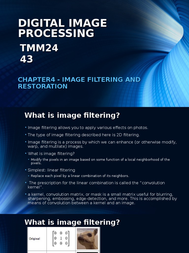 Median vs. Mean Image Filtering | PDF | Median | Signal To Noise Ratio