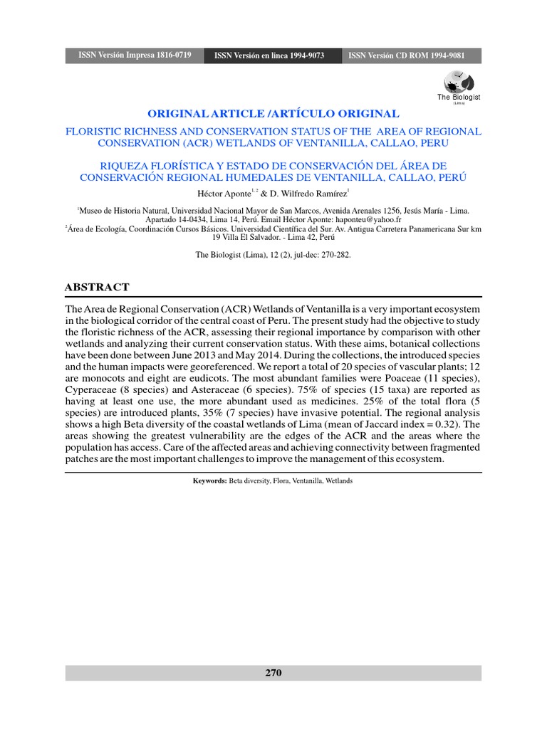 Aponte & Ramirez 2014 | PDF | Paisaje | Habitat