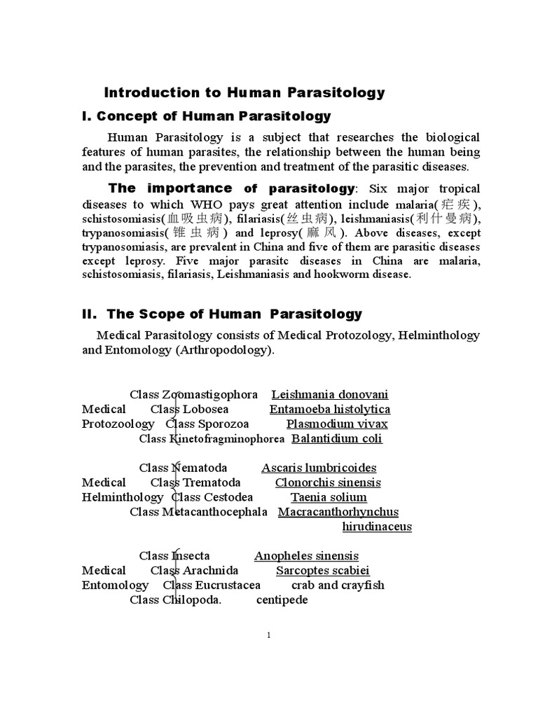 Introduction To Human Parasitology | PDF | Parasitism | Transmission ...