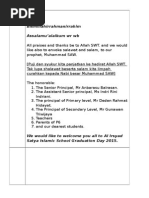 Farewell Ceremony (MC Script) | PDF | Islamic Theology | Monotheism