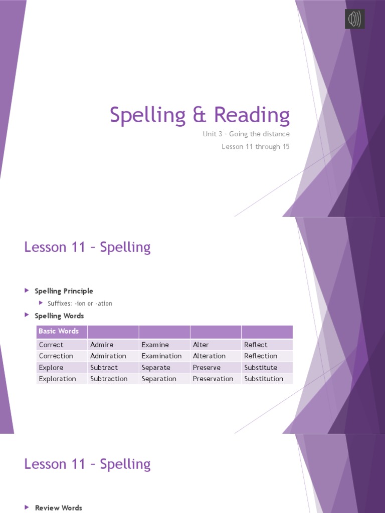 Unit 3 - Spelling and Reading - Lesson 11 To 15 | PDF | Vocabulary ...