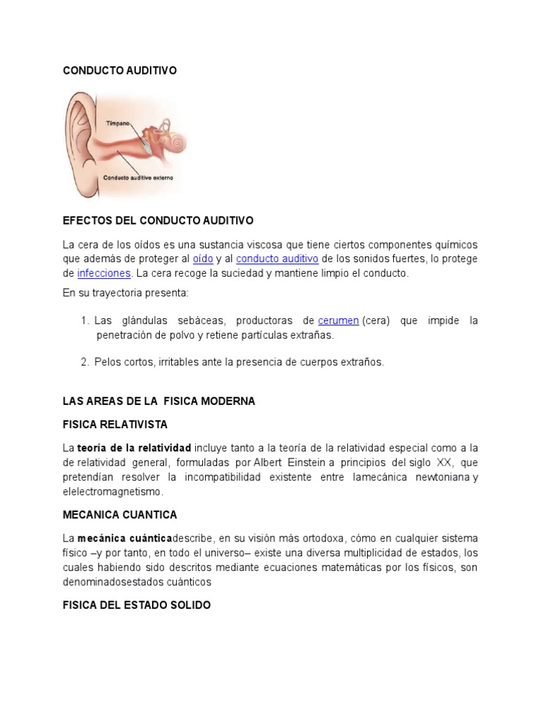 Efectos y Funciones del Conducto Auditivo | PDF