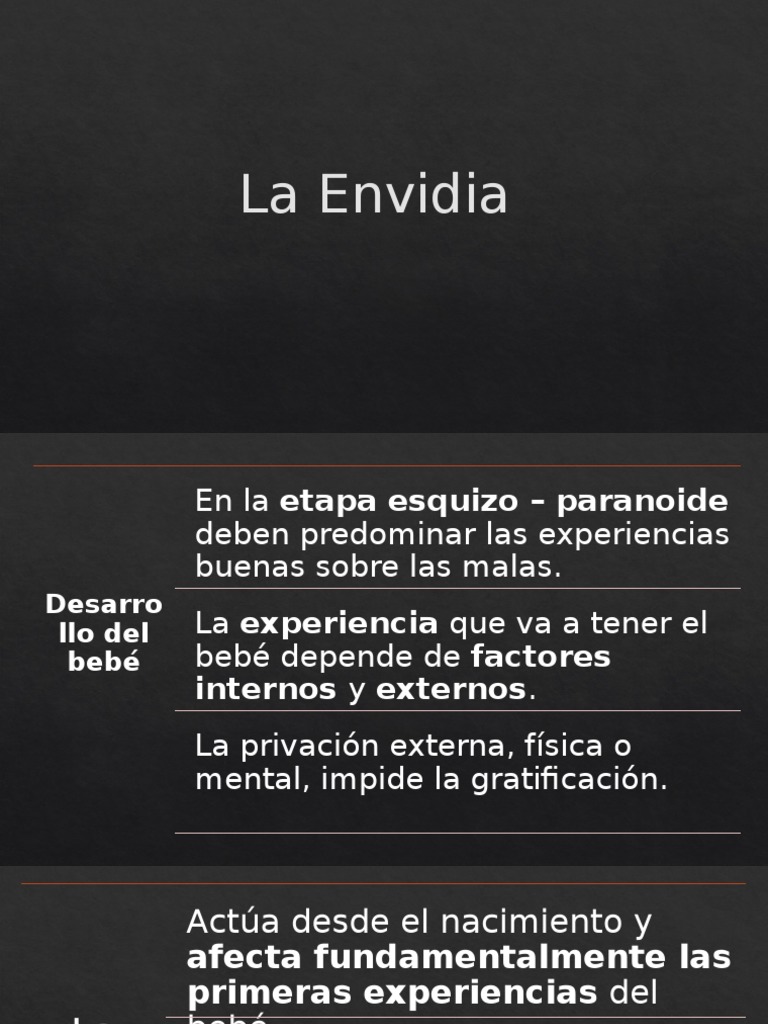 Envidia y desarrollo en la infancia | PDF | Envidia | Psicoanálisis