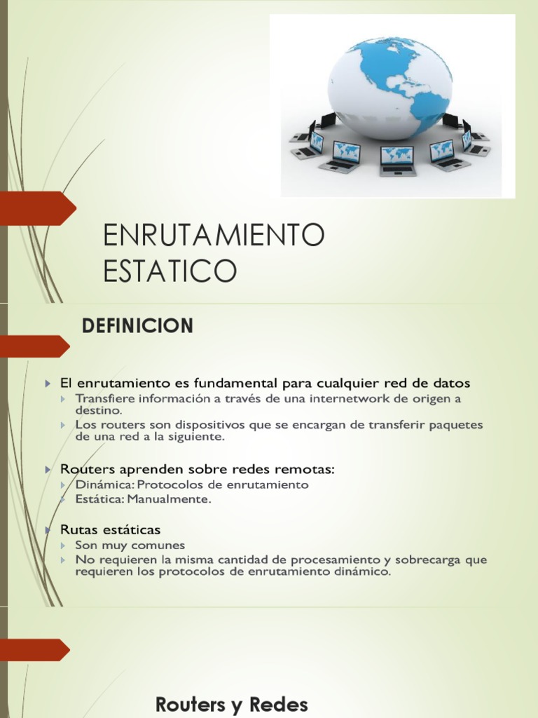 Tema Enrutamiento Estatico | PDF | Enrutador (Computación) | Dirección IP