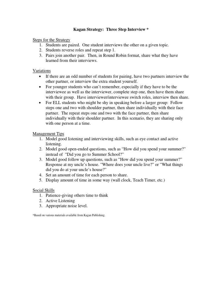 Three Step Interview Strategy Guide | PDF | Wellness