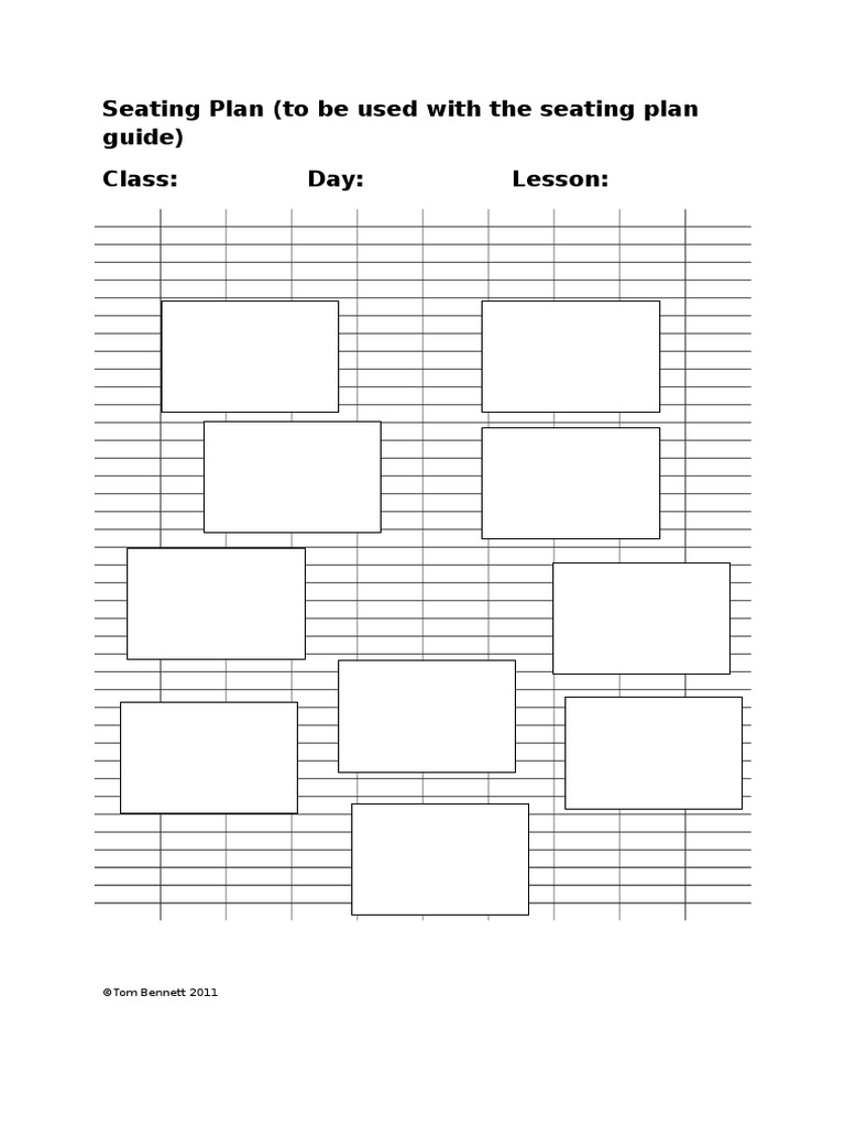 Seating Plan (To Be Used With The Seating Plan Guide) Class: Day ...
