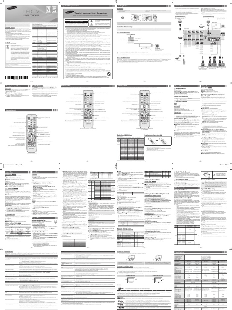 Led TV: User Manual | PDF | Hdmi | Television