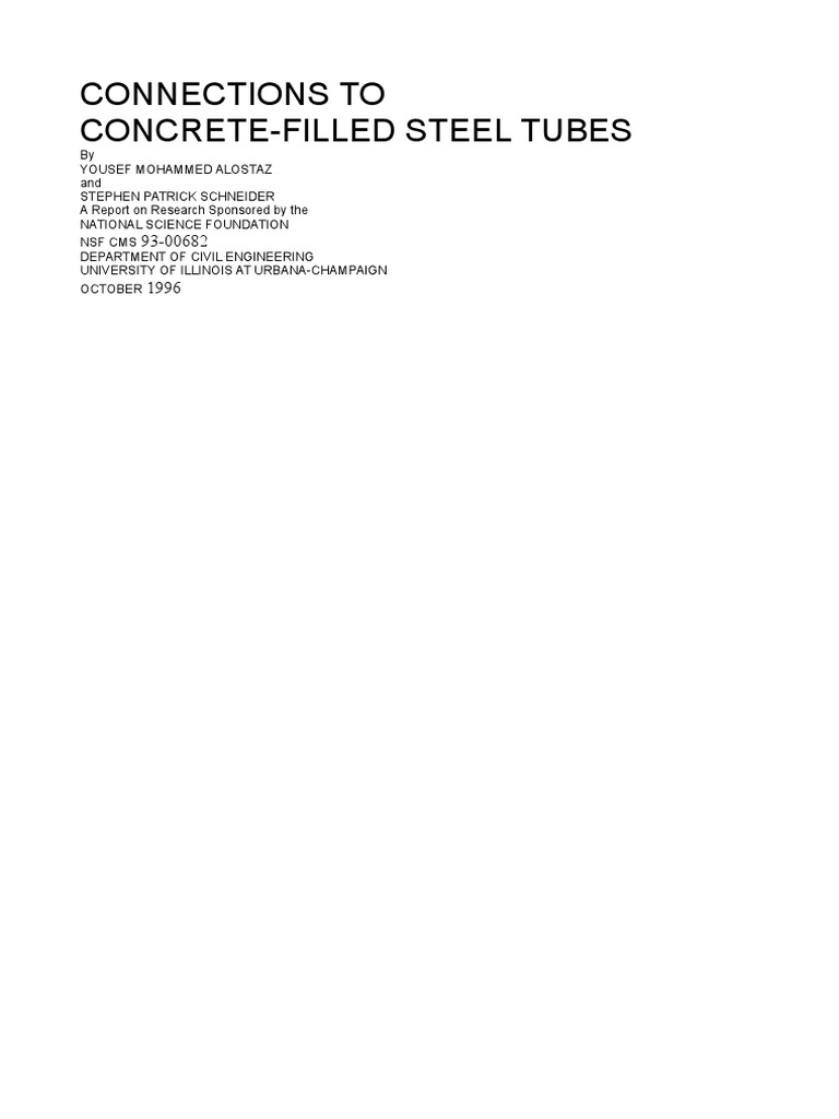 Connections To Concrete-Filled Steel Tubes | PDF | Strength Of ...