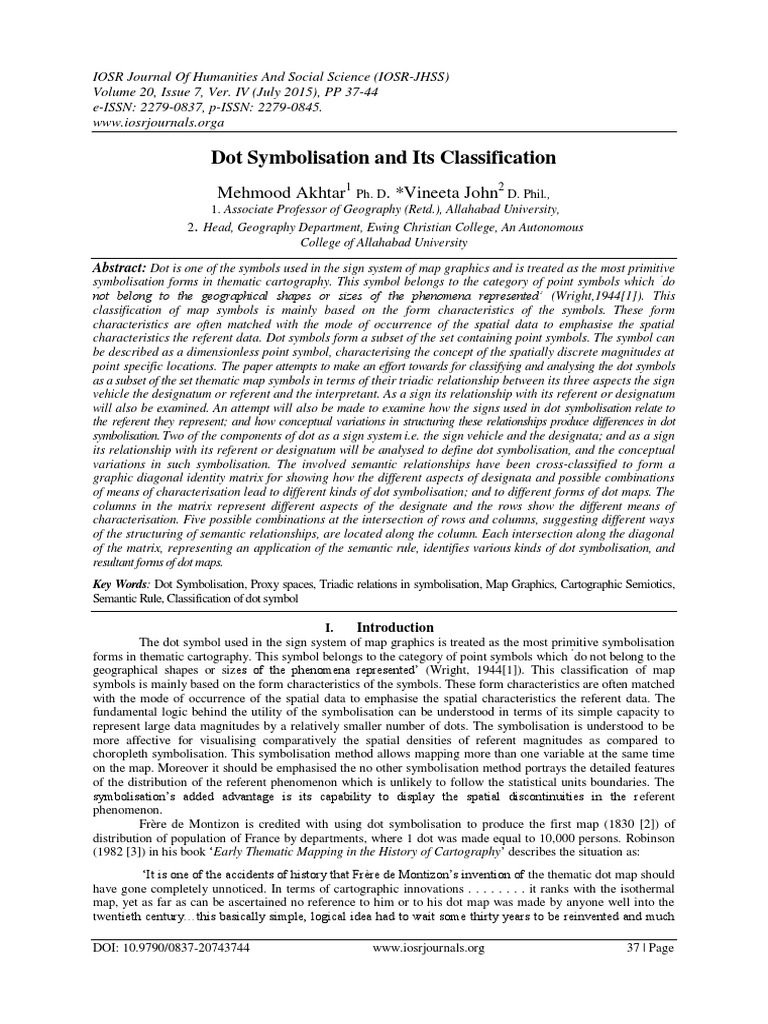 Dot Symbolisation and Its Classification | PDF | Map | Cartography