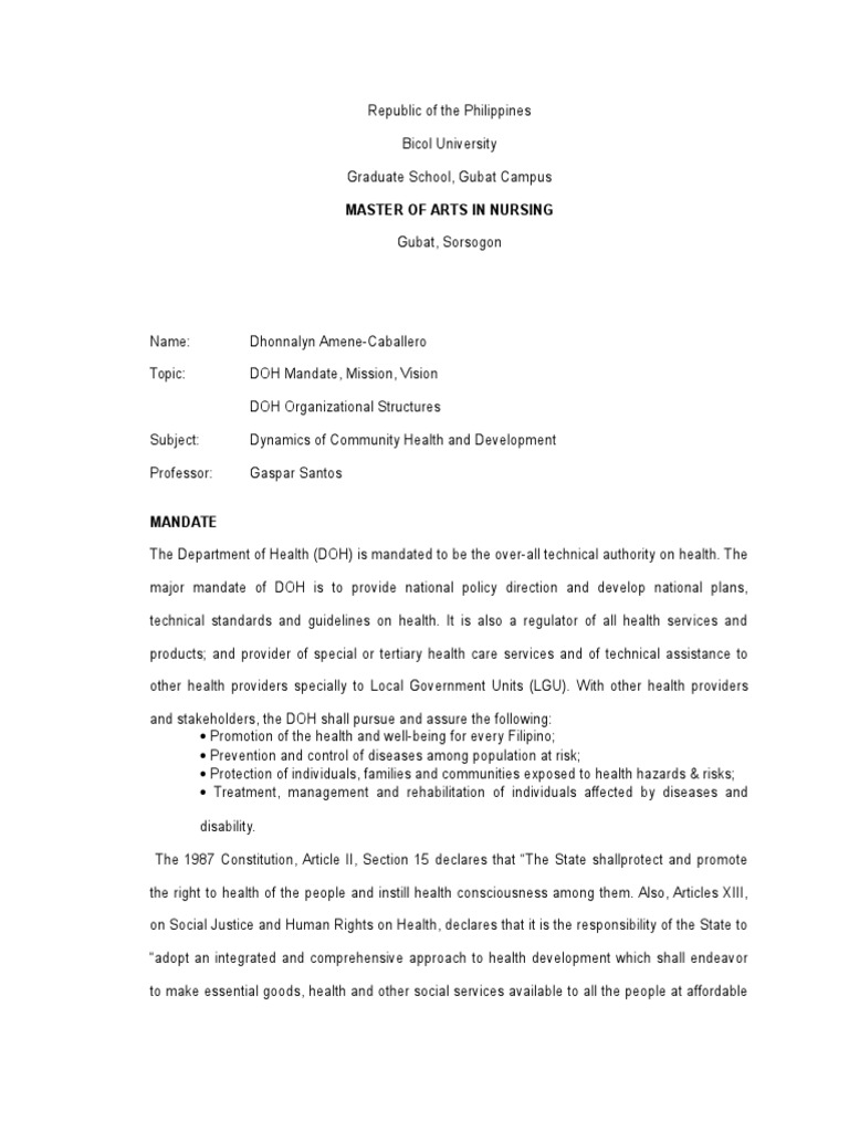 Doh - Nohdz Report | PDF | Health Policy | Public Health