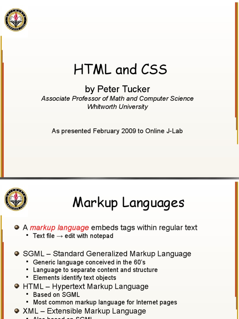 HTML CSS | PDF | Html Element | Cascading Style Sheets