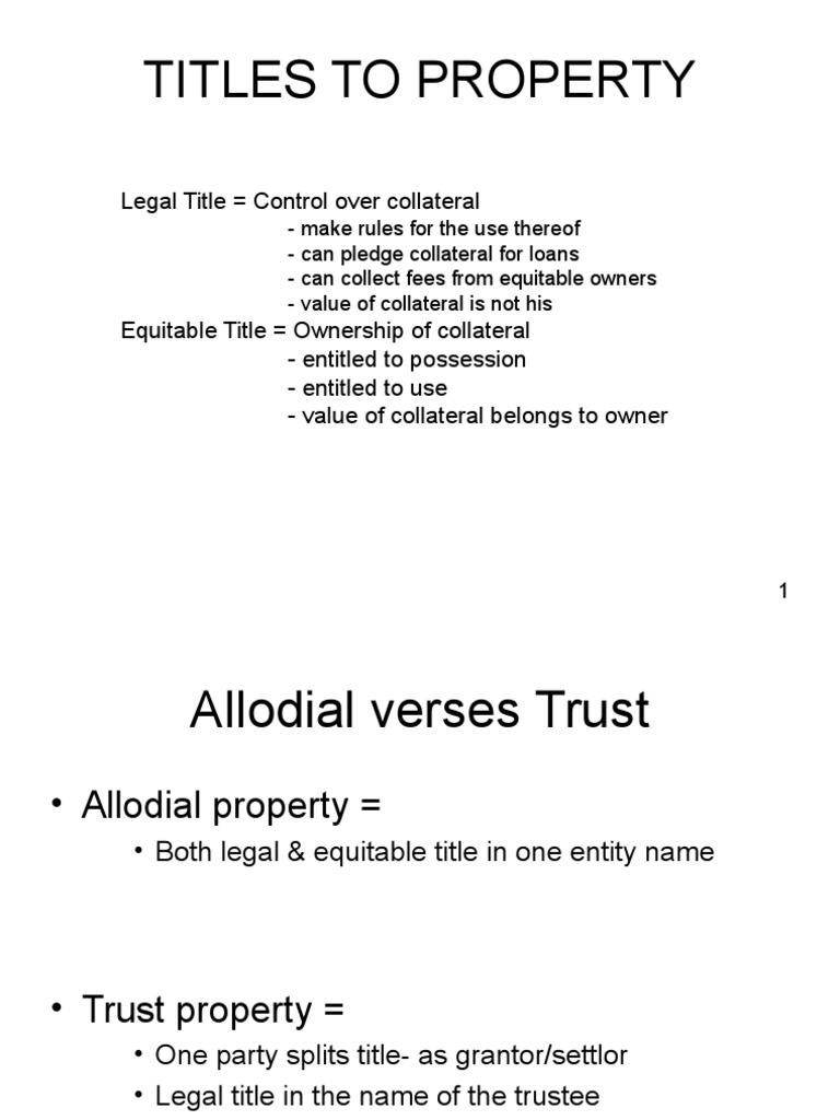 Property Titles and Government Systems | PDF | Trust Law | Ownership