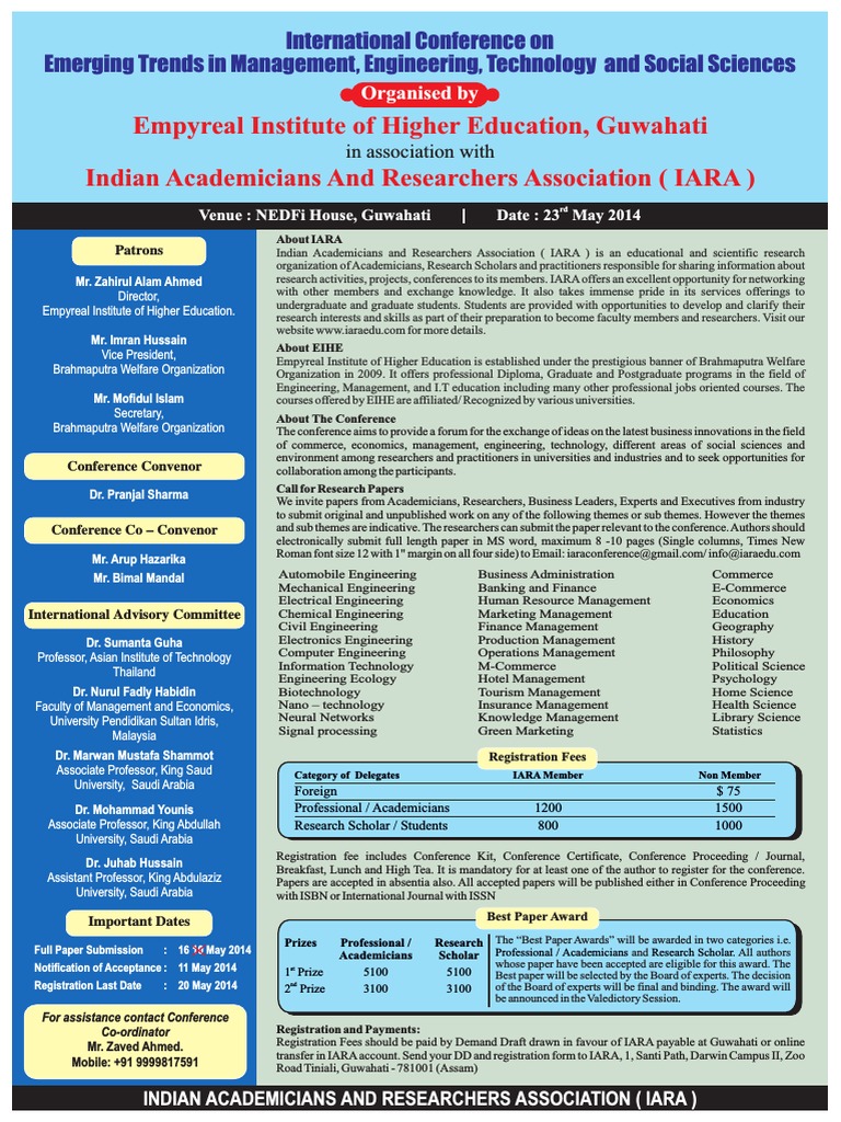 Conference Brochure - A PDF | PDF | Engineering | Postgraduate Education
