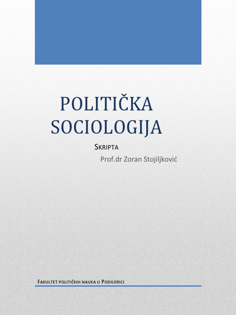 Politicka Sociologija, Skripta | PDF