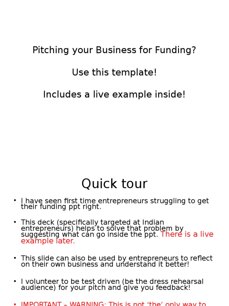 Business Pitch Template | Download Free PDF | Advertising ...