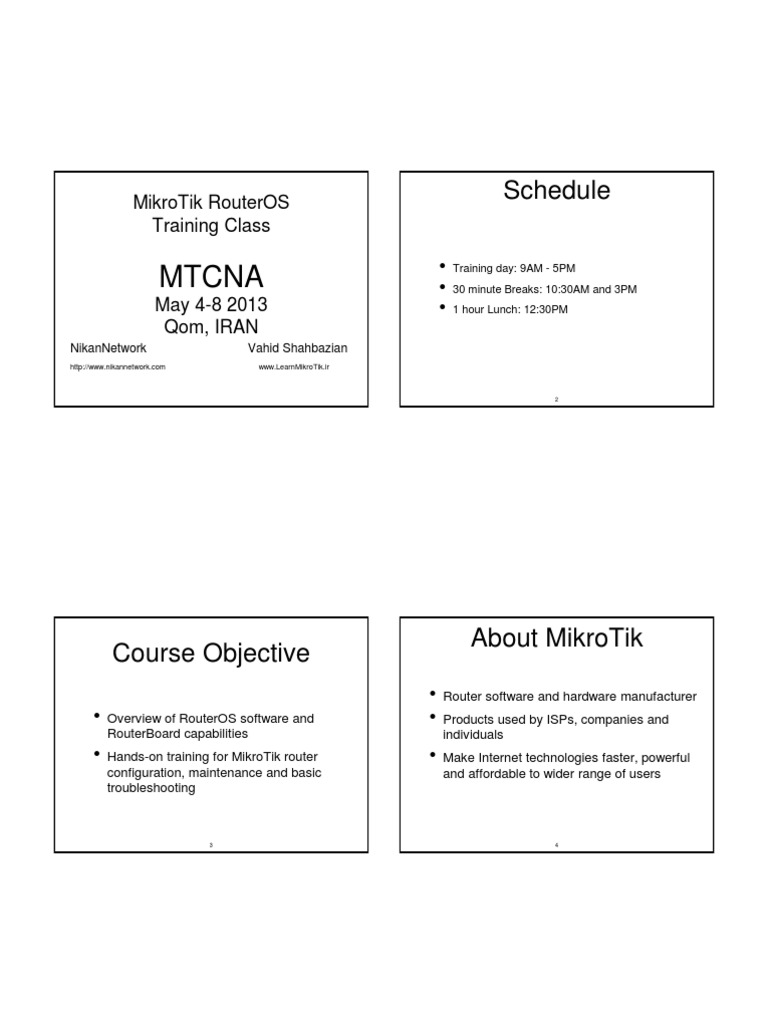 MTCNA Course PDF | PDF | Ip Address | Proxy Server