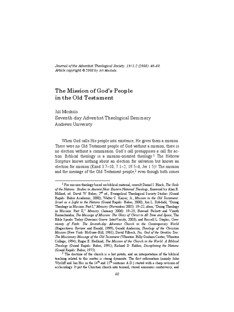 The Mission of God's People in The Old Testament | PDF | Daniel ...