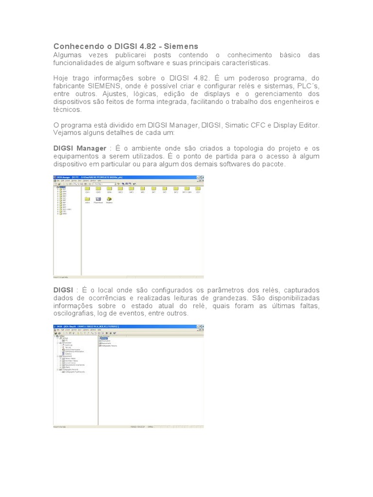 Conhecendo o DIGSI 4 | PDF | Relé | Interface de usuário