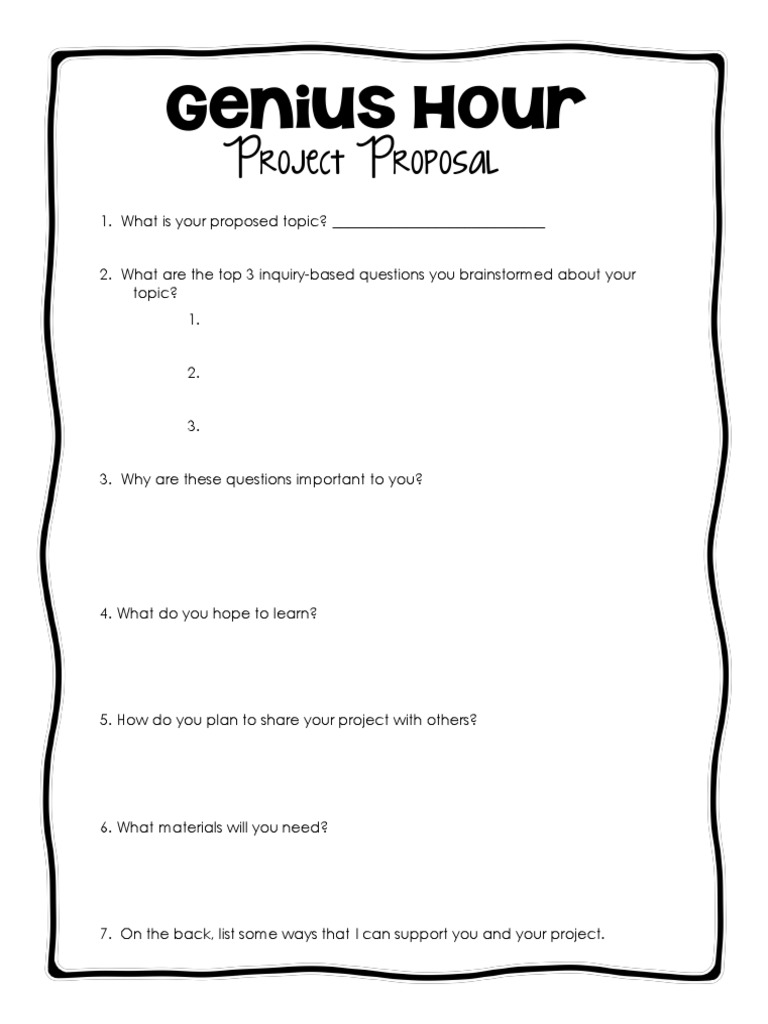 Genius Hour Project Proposal | PDF | Career & Growth