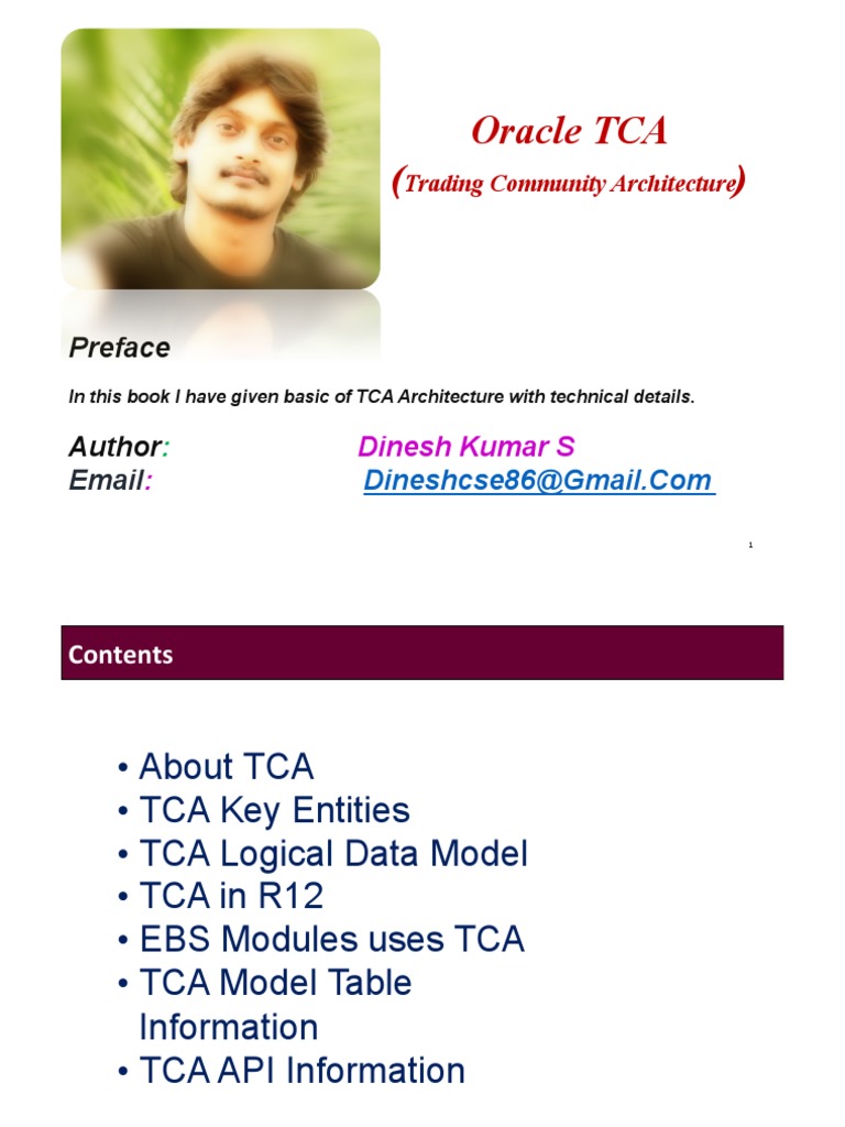 Oracle R12 TCA - by Dinesh Kumar S | PDF | Payments | Application ...