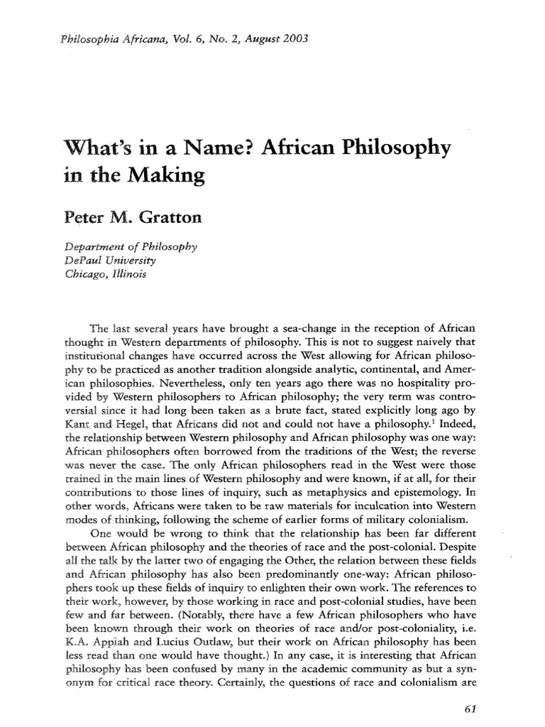 African-Philosophy (Must Read) | PDF