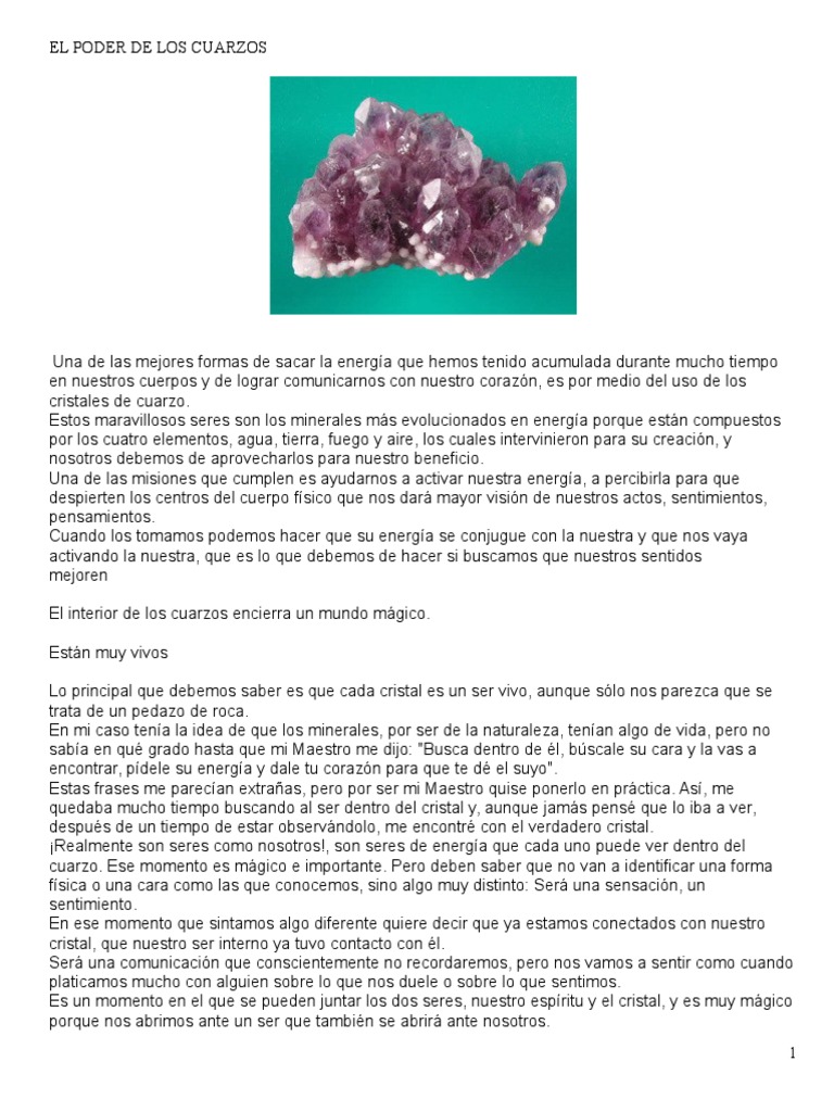 El Poder de Los Cuarzos | PDF | Cristal | Agua