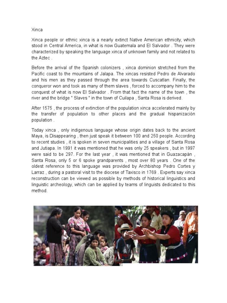 An Overview of Indigenous Groups in Central America: The Xinca ...