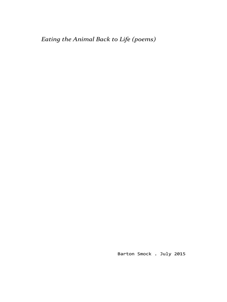 Eating The Animal Back To Life | PDF | Infants | Ghosts