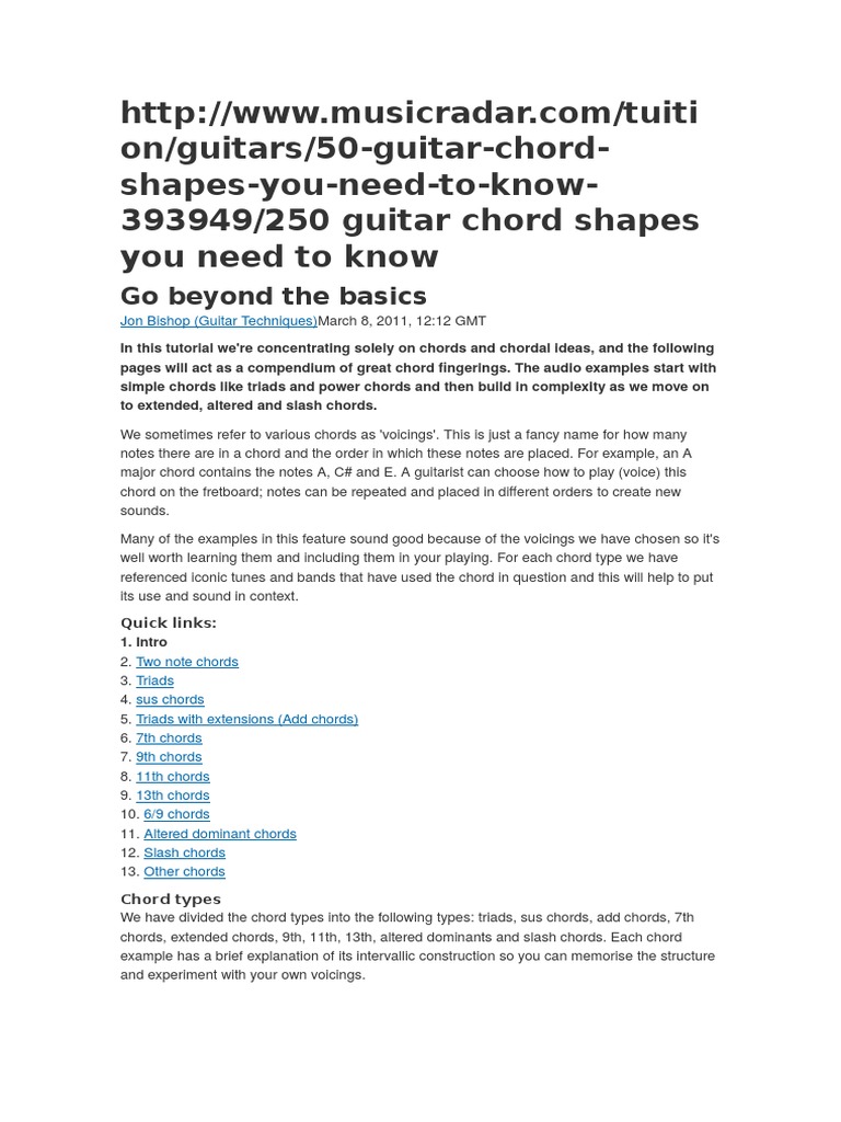 Chord Voicing | PDF | Chord (Music) | Harmony