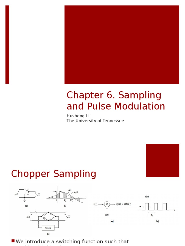 Chapter 6. Sampling and Pulse Modulation: Husheng Li The University of ...
