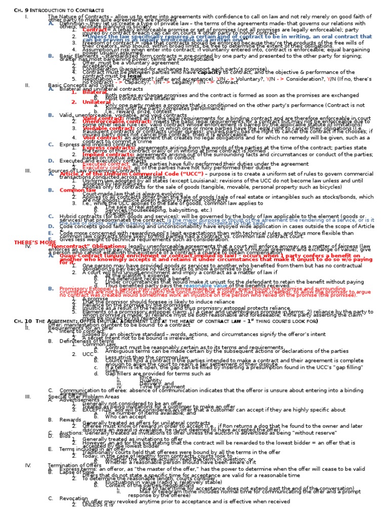 Business Law Cheat Sheet | PDF | Offer And Acceptance | Limited Partnership