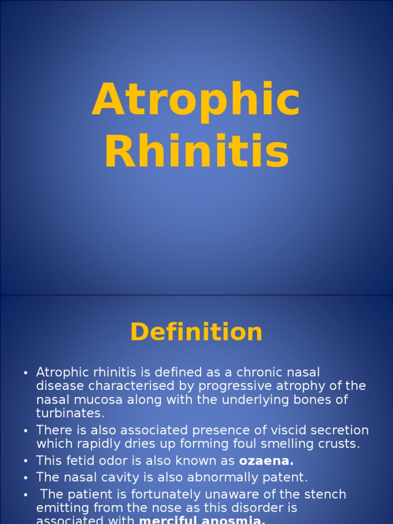 Atrophic Rhinitis | Human Nose | Clinical Medicine