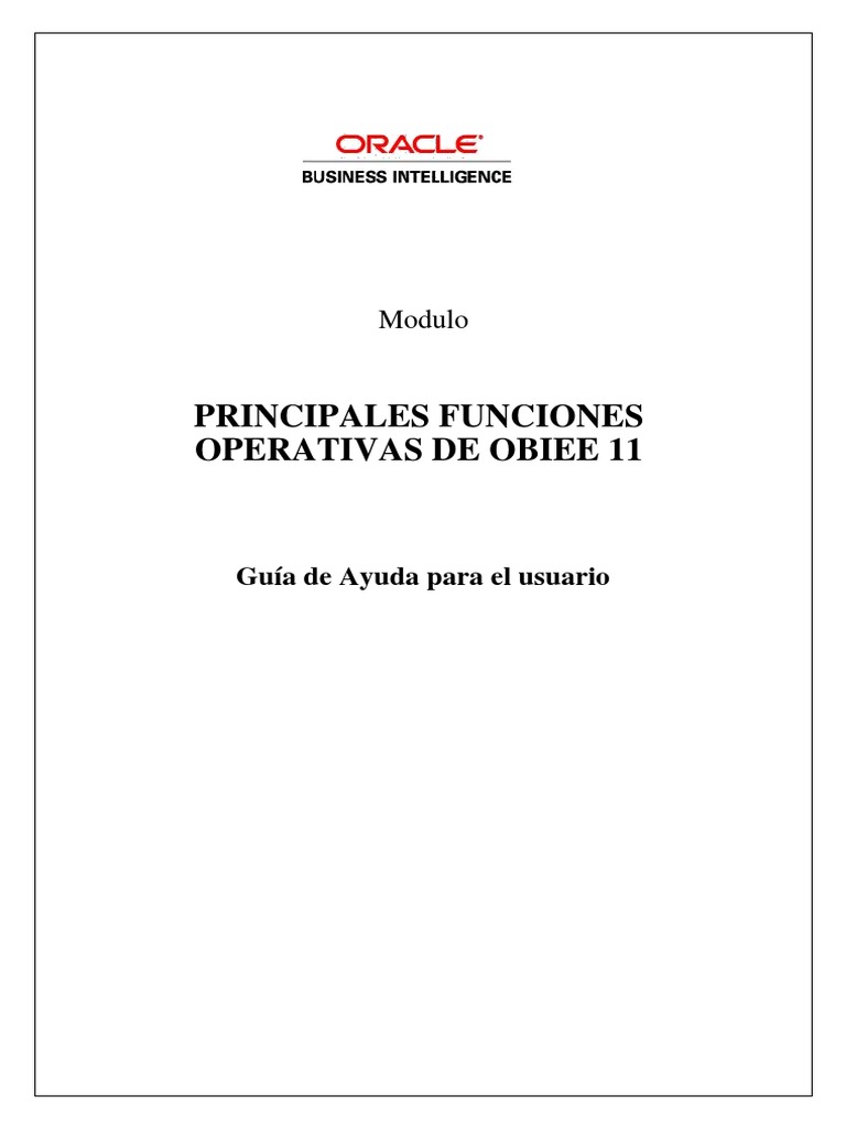 OBIEE Guia Ayuda Usuario OBIEE 11 PDF | PDF | Tabla (base de datos ...