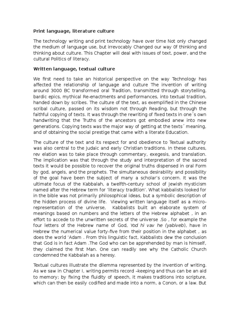 Print Language, Literature Culture | PDF | Kabbalah | Exegesis