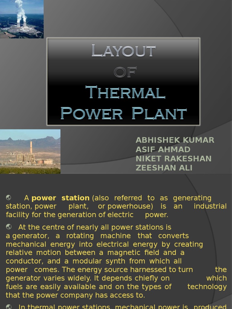 Thermal Power Plant Layout Overview | PDF | Boiler | Power Station