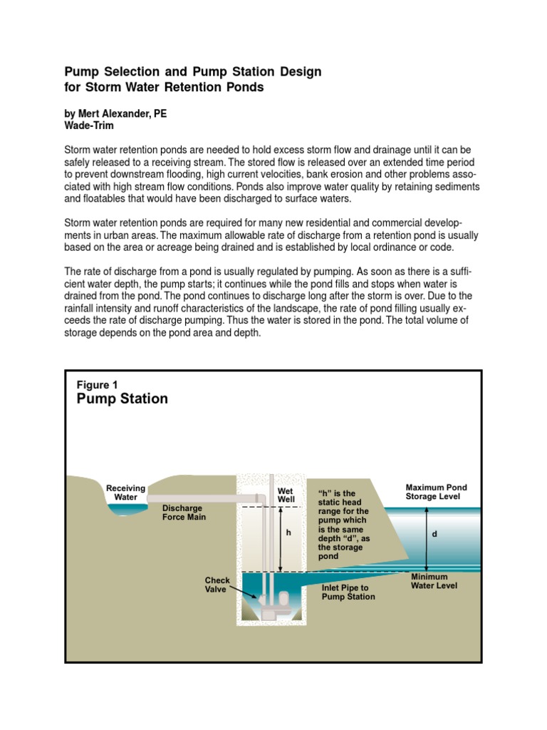 Pump Station Design For Storm Water Retention Ponds | Stormwater | Pump