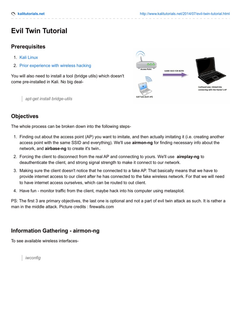 Evil Twin WiFi Attack Tutorial | PDF | Wireless Access Point | Internet ...