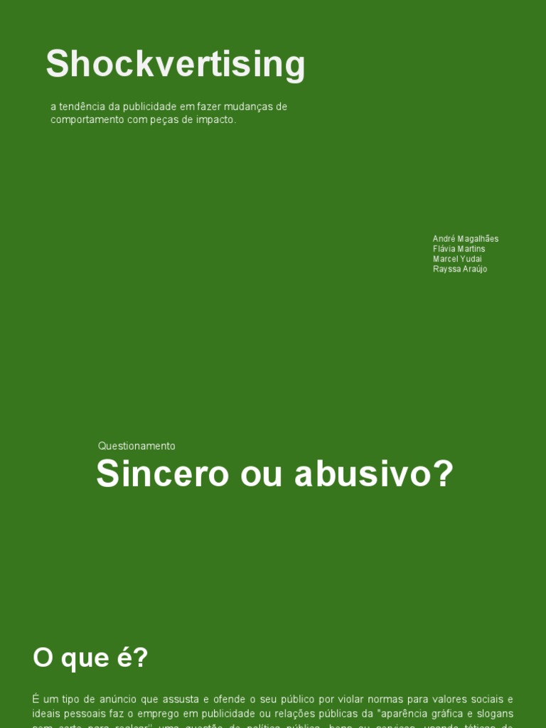 Observatório Sobre Shockvertising em Publicidade e Sociedade | PDF ...