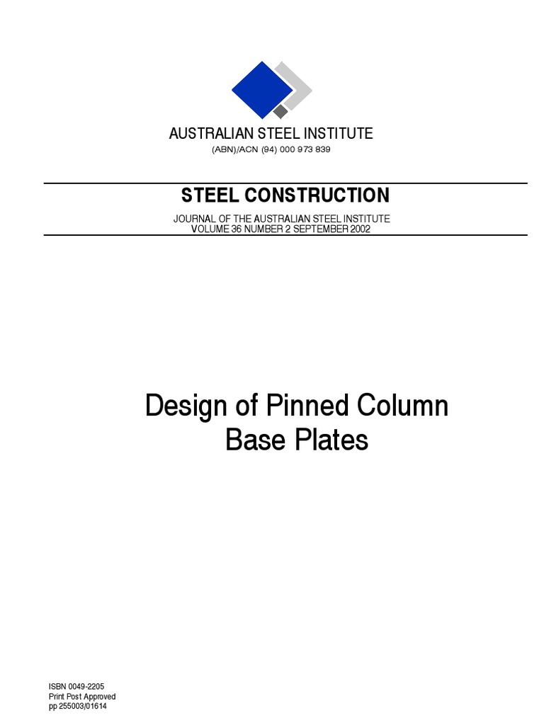 Design of Pinned Column Baseplates | PDF | Structural Steel | Column