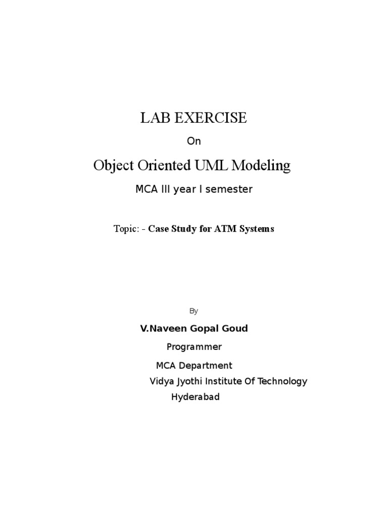 Uml Lab | PDF | Automated Teller Machine | Personal Identification Number