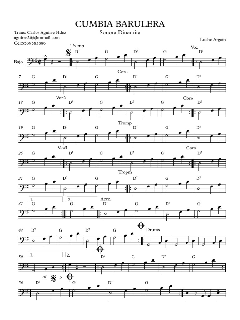 CUMBIA BARULERA - Partitura Completa | PDF