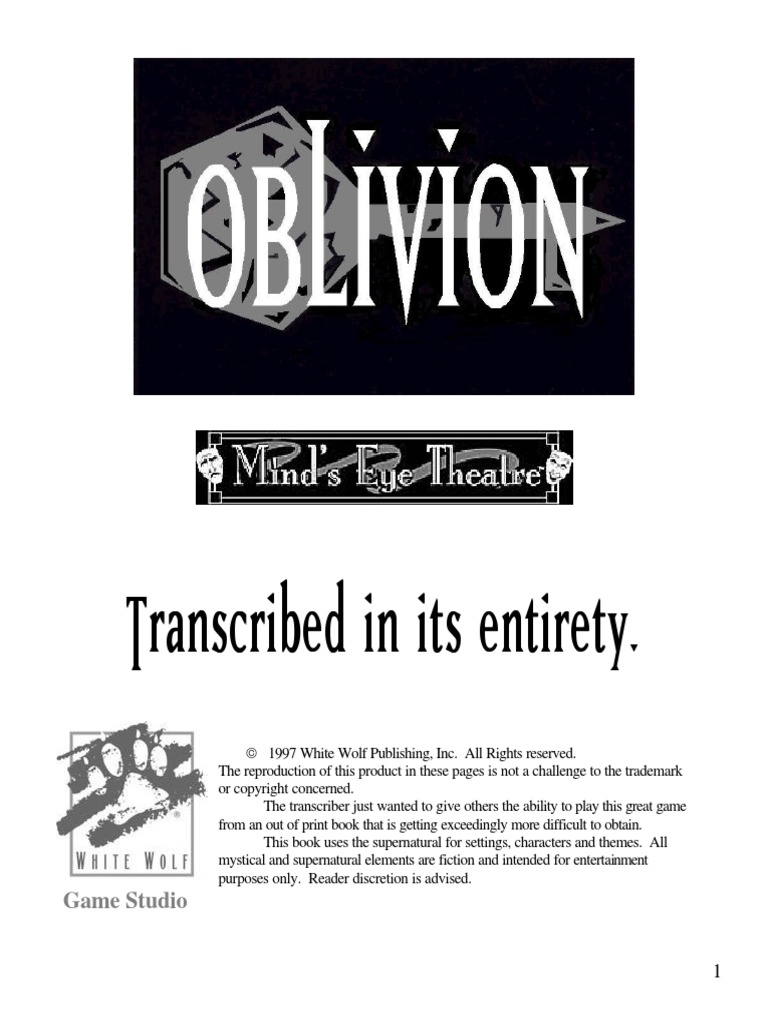 Oblivion, Wraith The | PDF