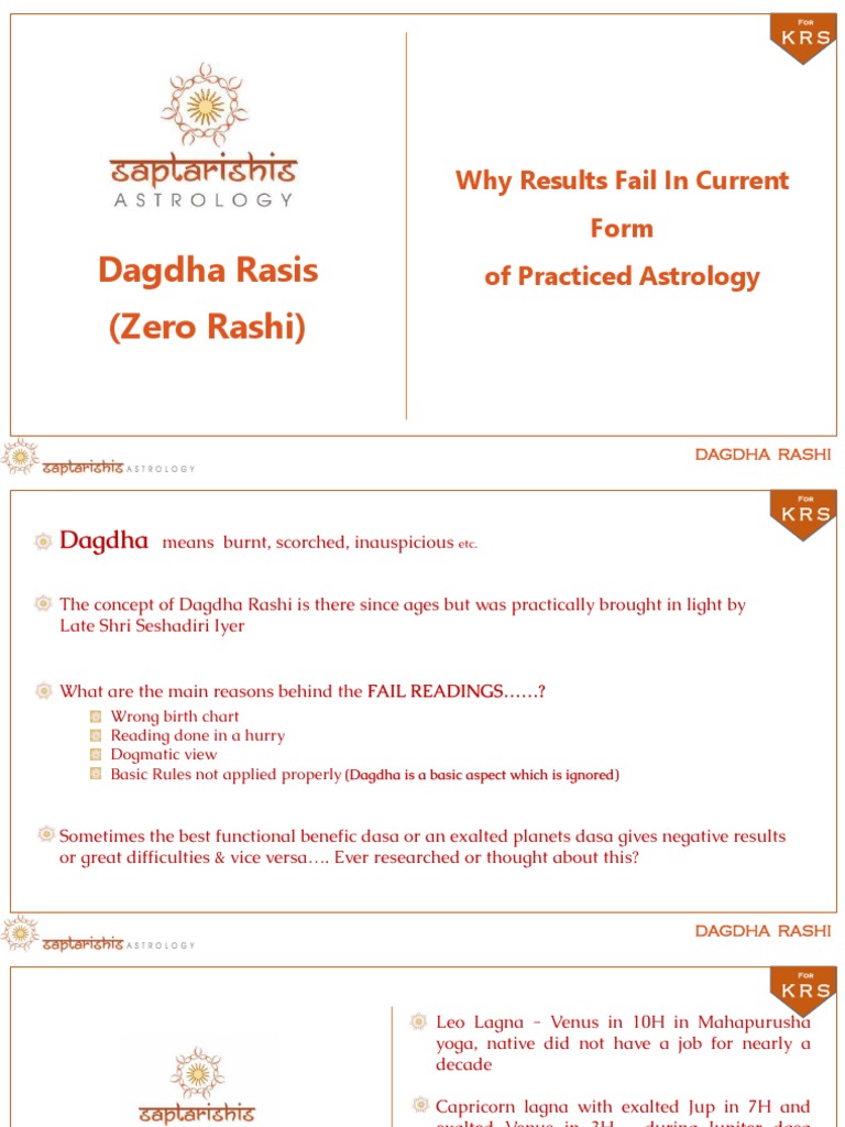 Dagdha Rasis Presentation | PDF | Hindu Astrology | Planets In Astrology