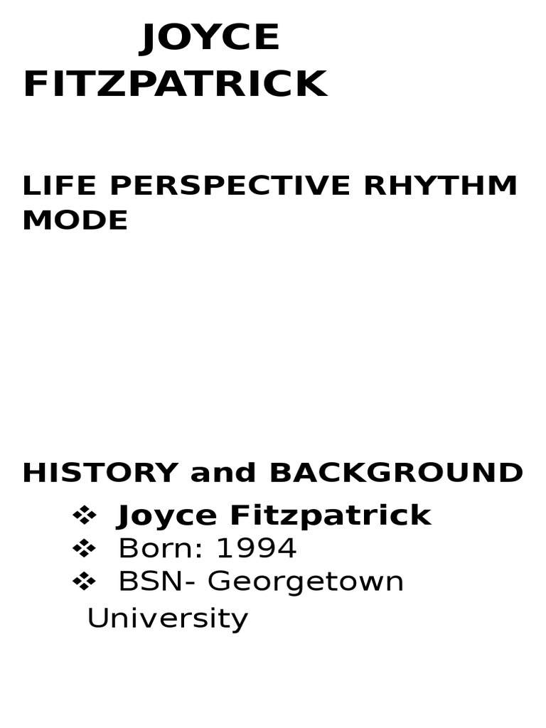 Joyce Fitzpatrick | PDF | Nursing | Self