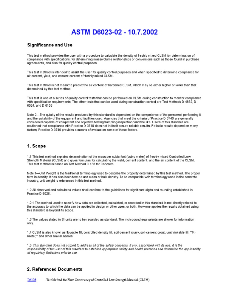 Astm d6023 | PDF | Density | Concrete