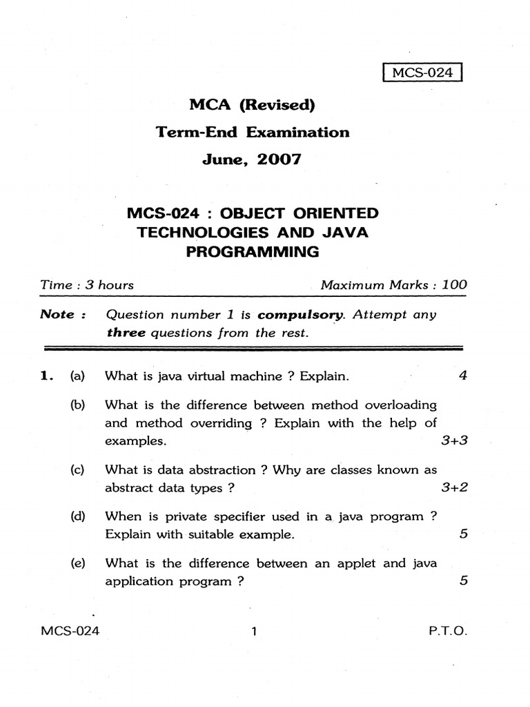 Java Programming and OOP Concepts Exam | PDF | Computers