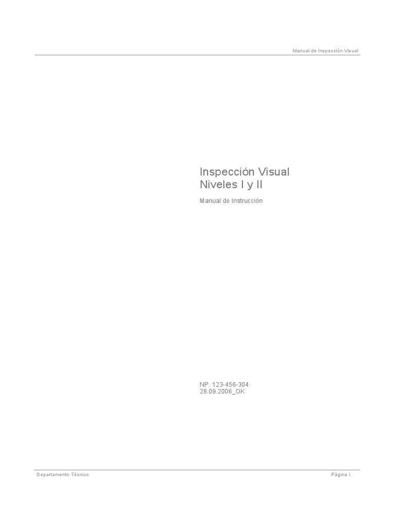 Manual inspección visual Niveles I y II | PDF