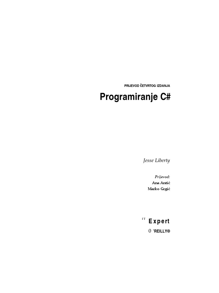 Programiranje C# 2.0 4th Liberty Knjiga HR | PDF