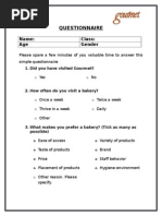Questionnaire Updated | PDF | Confectionery | Bakery